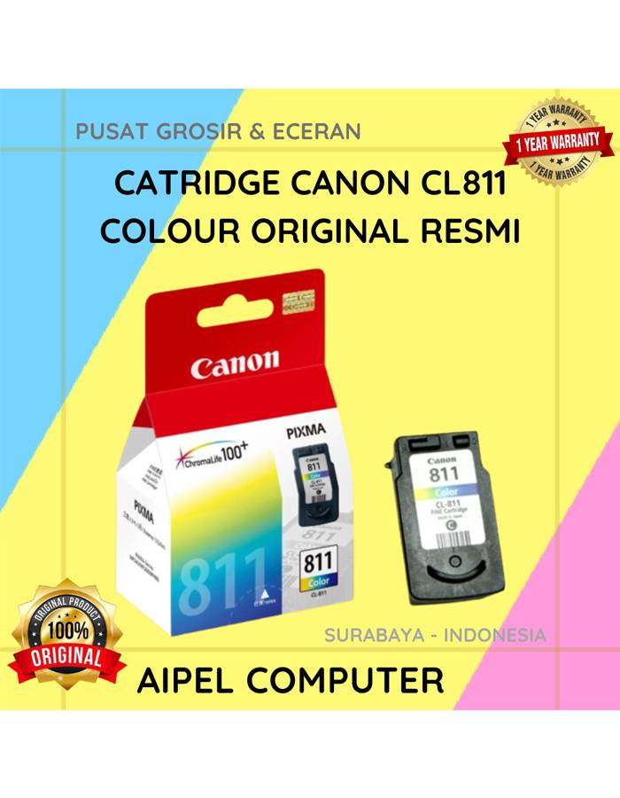 CL811 | CATRIDGE CANON CL811 COLOUR ORIGINAL 100% - SWALAYAN KOMPUTER