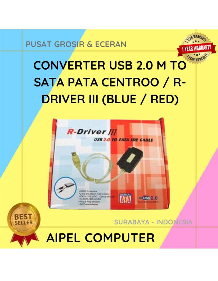 RDRIVER | CONVERTER USB 2.0 MALE TO SATA PATA CENTROO / R-DRIVER III ...