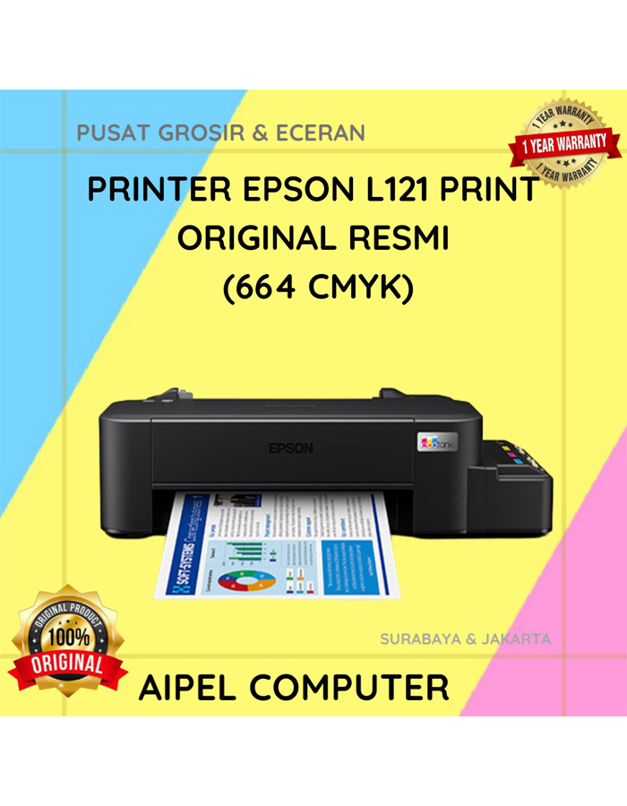 L121 | PRINTER EPSON L121 PRINT ORIGINAL RESMI (664 CMYK) - SWALAYAN KOMPUTER