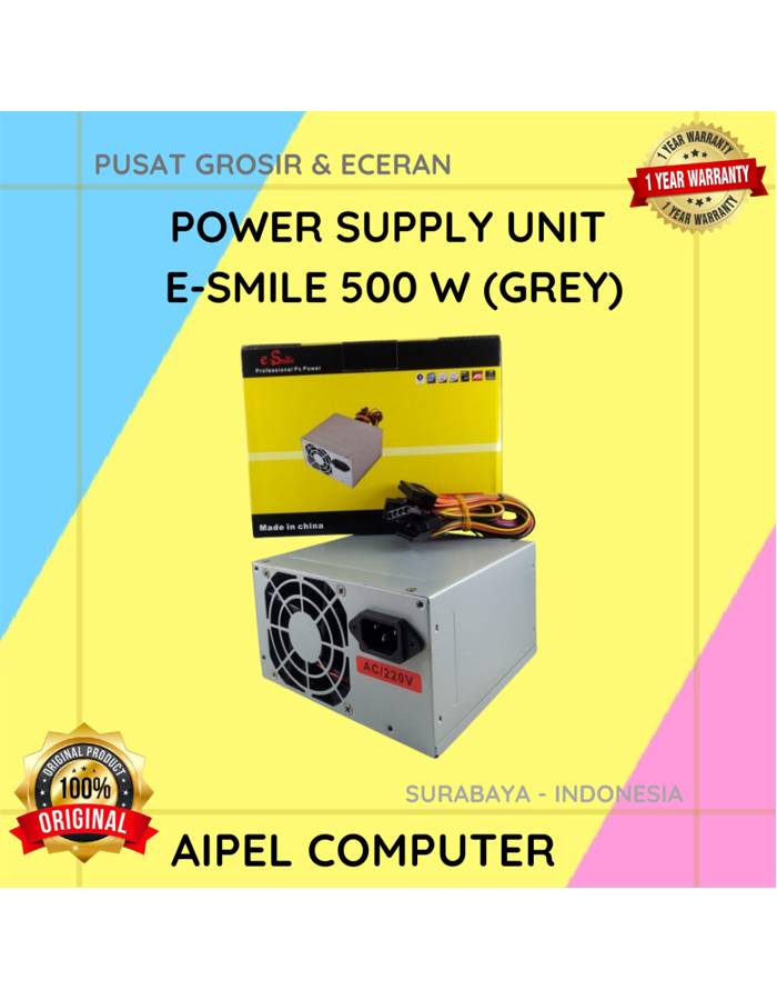 PSES500 | POWER SUPPLY UNIT E-SMILE 500 W - SWALAYAN KOMPUTER