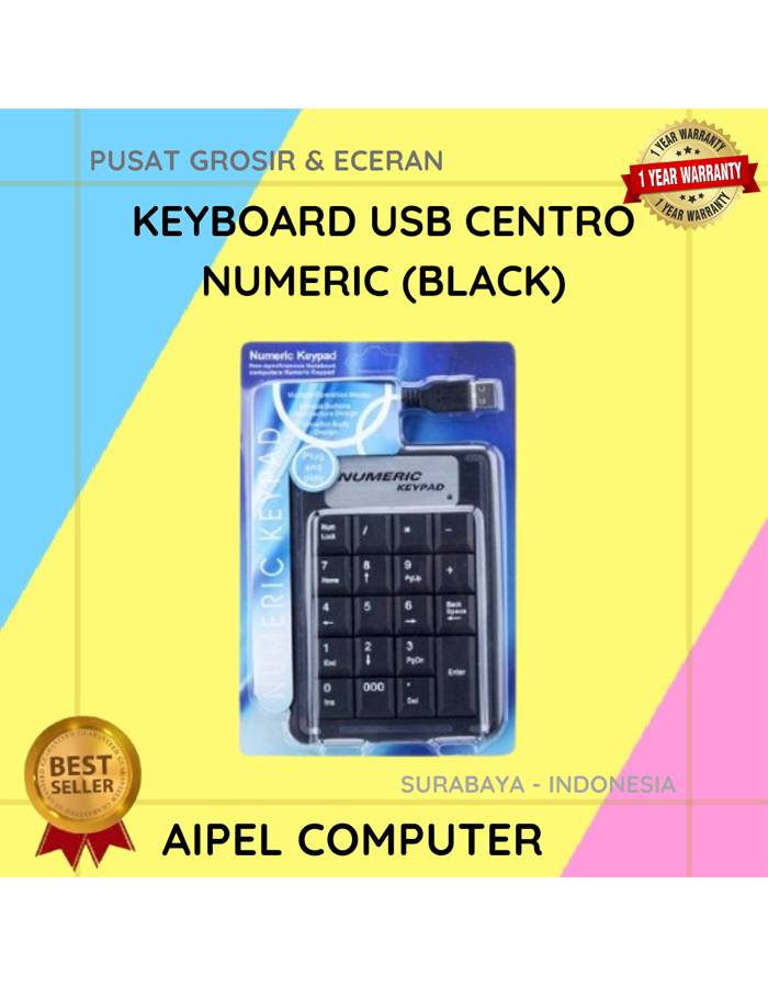NUMERIC | KEYBOARD USB CENTRO NUMERIC (BLACK) - SWALAYAN KOMPUTER