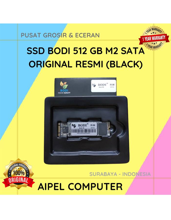 BODI512M | SSD BODI 512 GB M2 SATA ORIGINAL RESMI (BLACK) - SWALAYAN ...