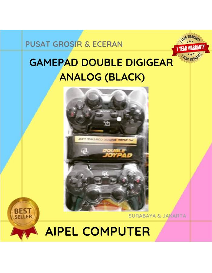 DIGI2B | GAMEPAD DOUBLE DIGIGEAR ANALOG MOTOR (BLACK) - SWALAYAN KOMPUTER