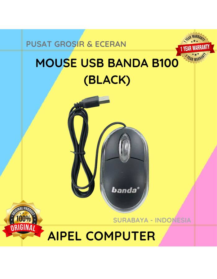 B100B | MOUSE USB BANDA B100 - SWALAYAN KOMPUTER