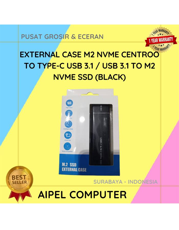 31MN | EXTERNAL CASE M2 NGFF & NVME CENTRO TO TYPE-C USB 3.1 / USB 3.1 ...