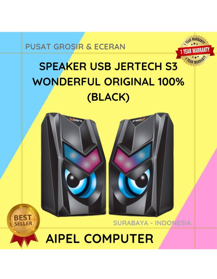 S3 | SPEAKER USB JERTECH S3 WONDERFUL ORIGINAL 100% (BLACK) - SWALAYAN ...