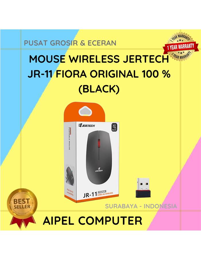 JR11 | MOUSE WIRELESS JERTECH JR-11 FIORA ORIGINAL 100 % (BLACK ...