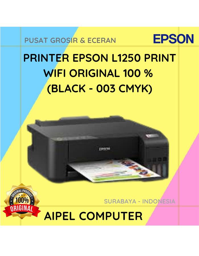 L1250 | PRINTER EPSON L1250 PRINT WIFI ORIGINAL 100 % (BLACK - 003 CMYK ...