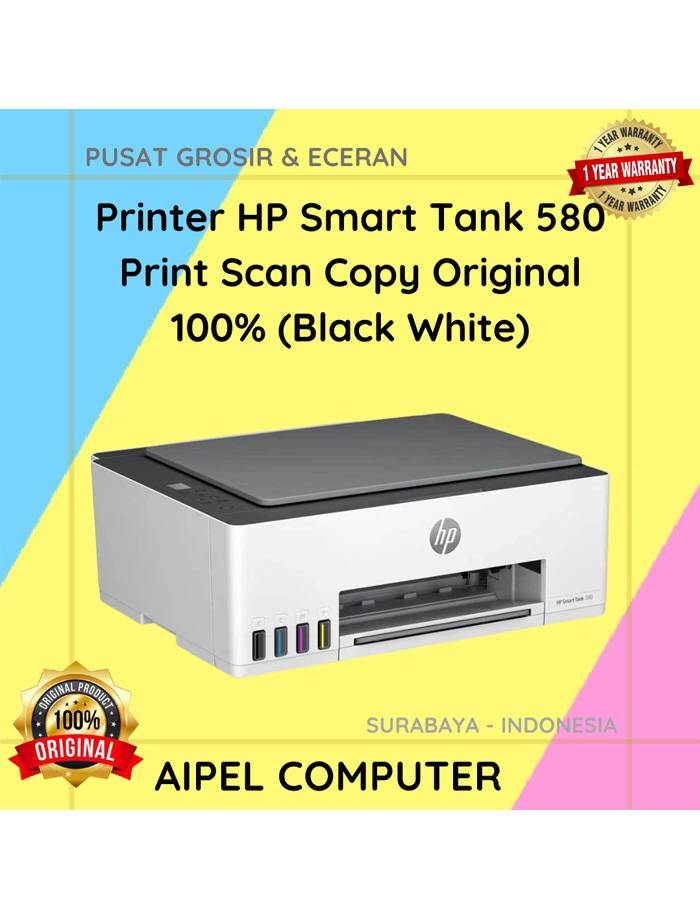 HP580 | Printer HP Smart Tank 580 Print Scan Copy Original 100% (Black ...