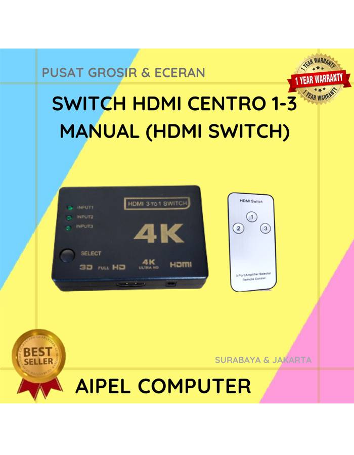 HS3 | Switch HDTV CENTROO 1-3 Manual (Hdtv Switch) - SWALAYAN KOMPUTER