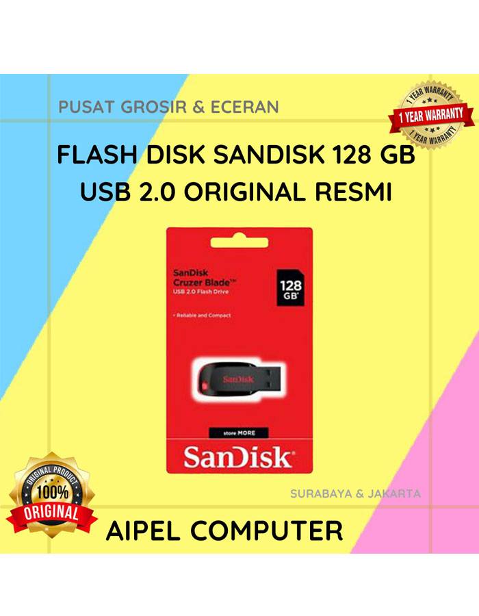 FDS128 | FLASH DISK SANDISK 128 GB USB 2.0 ORIGINAL 100 % - SWALAYAN ...